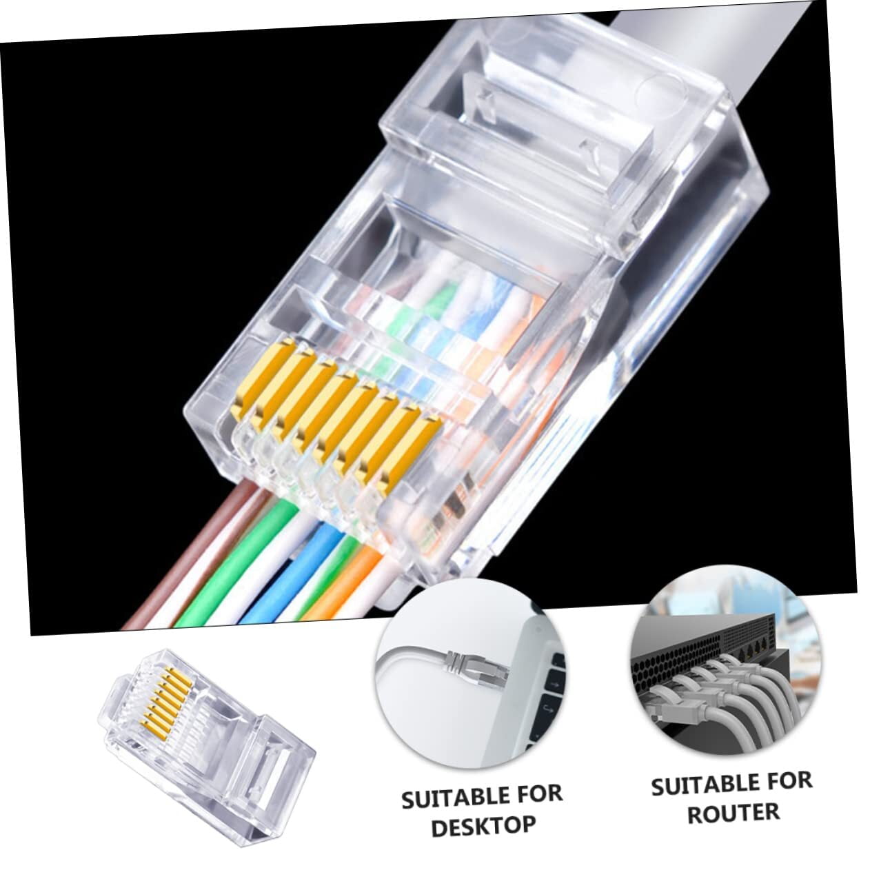 RJ45 CAT6 Modular Plugs (Pack of 100 Pieces)