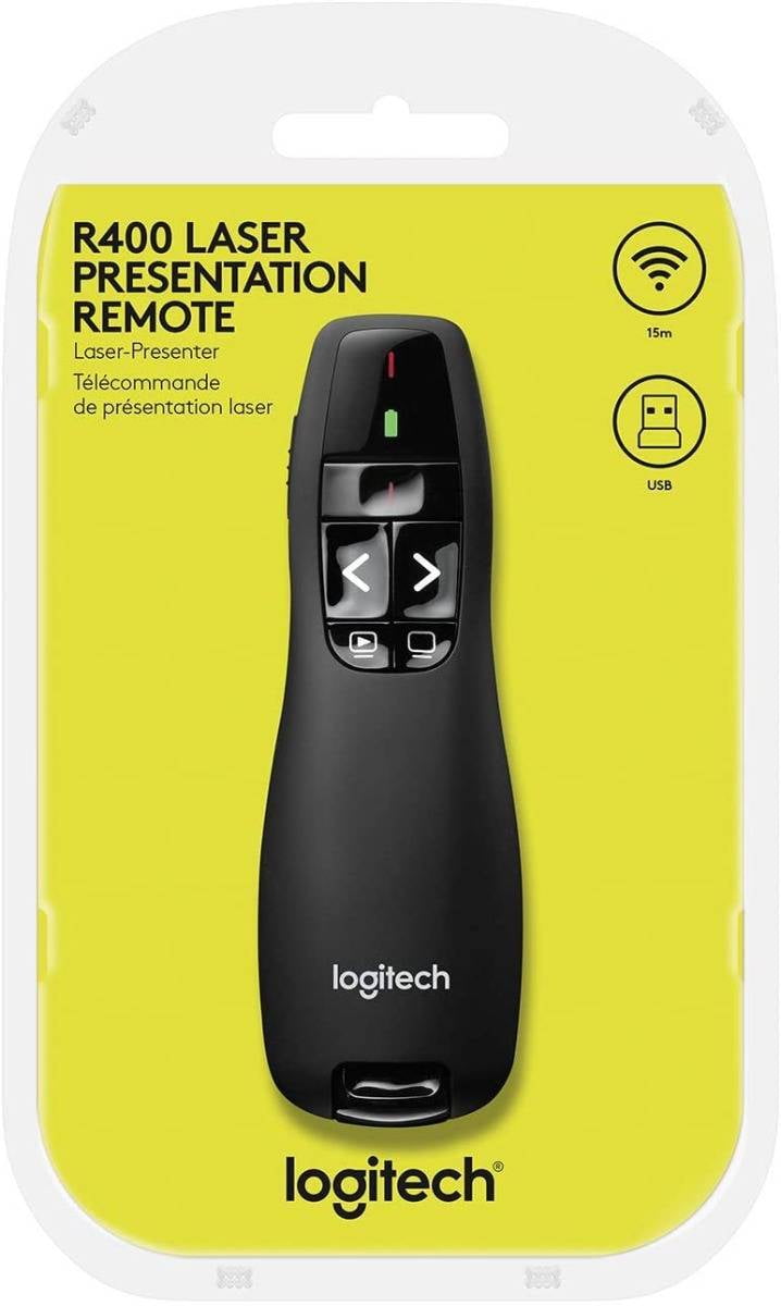 R400 Wireless Presenter with Direction Pad Controls and Laser Pointer